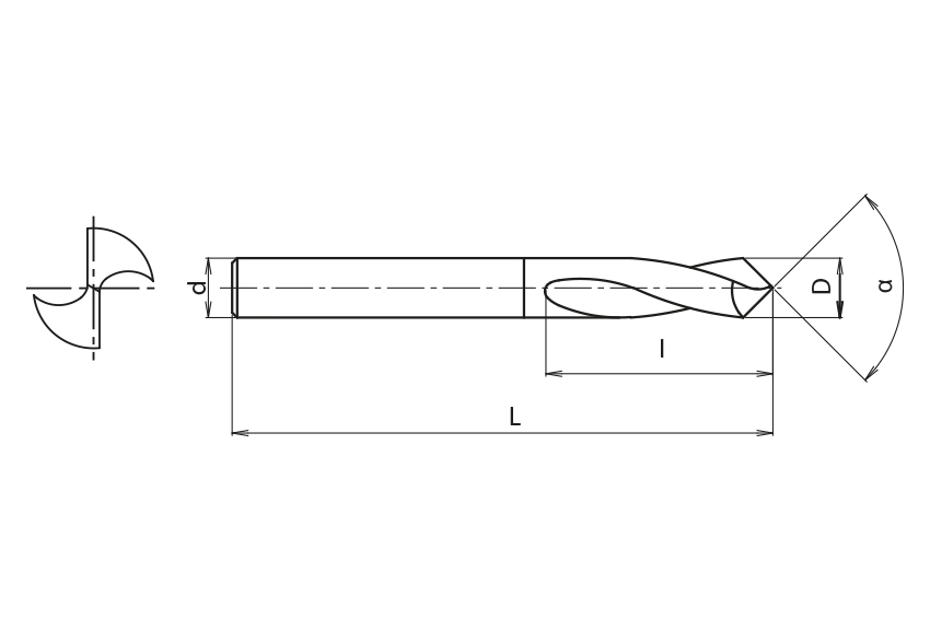 OSG HSS NC-Anbohrer 90-Grad unbeschichtet Ø 3.0